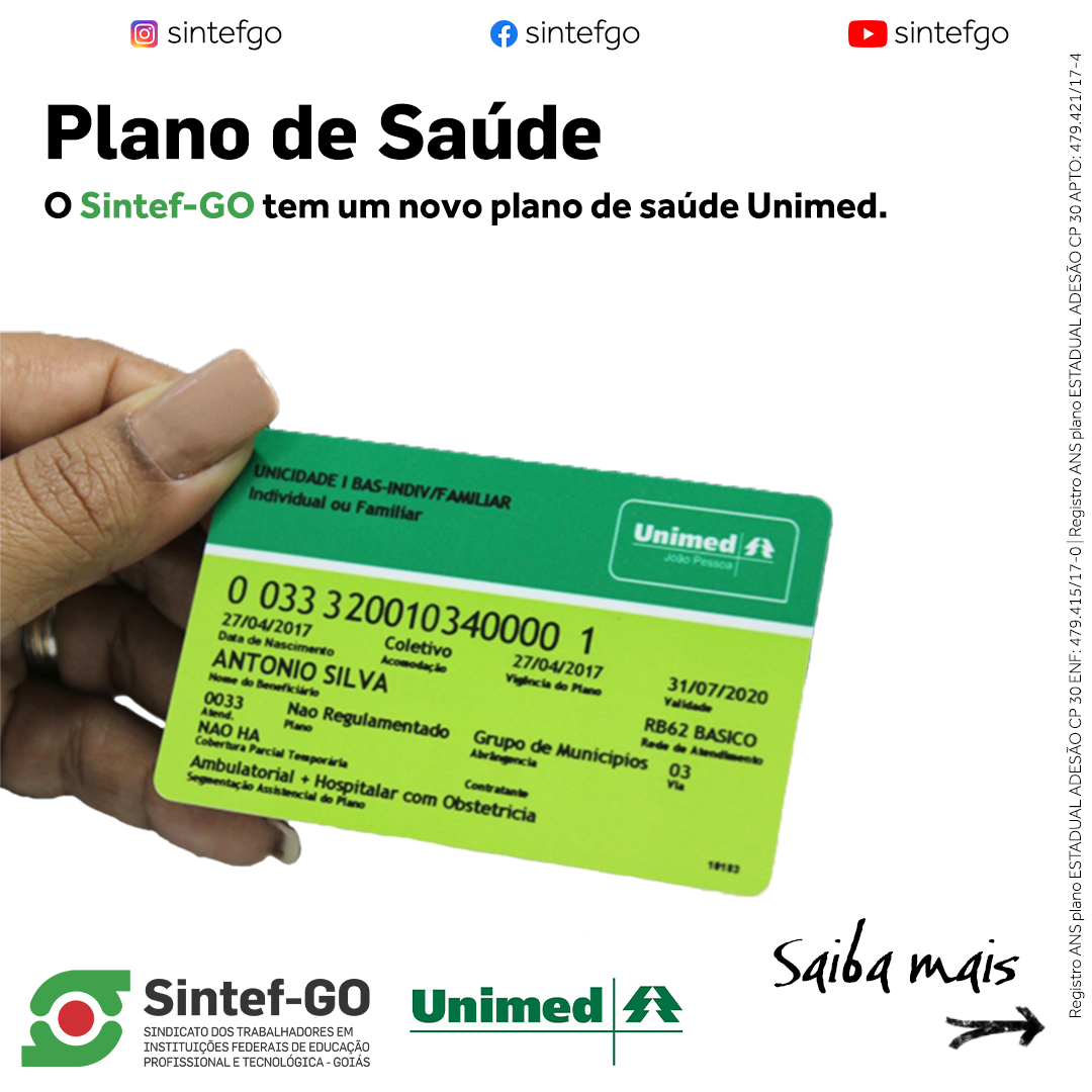 Novo plano de saúde Unimed – Sintef